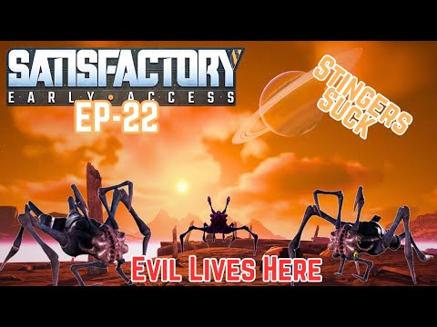 SATISFACTORY - Exploring Another Biome - DEATH, Beautiful SUNSET, Hard Drives and SPIDERS - EP22