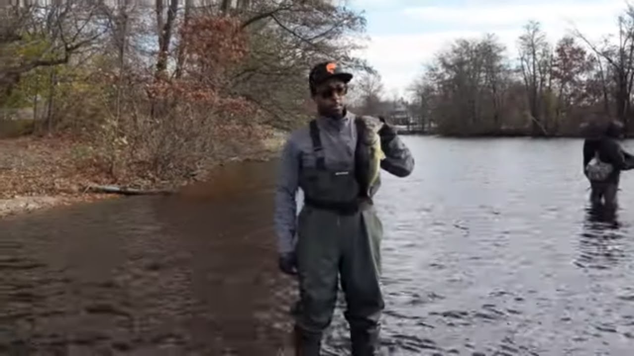 Wading For Bass In Cold Water - YouTube