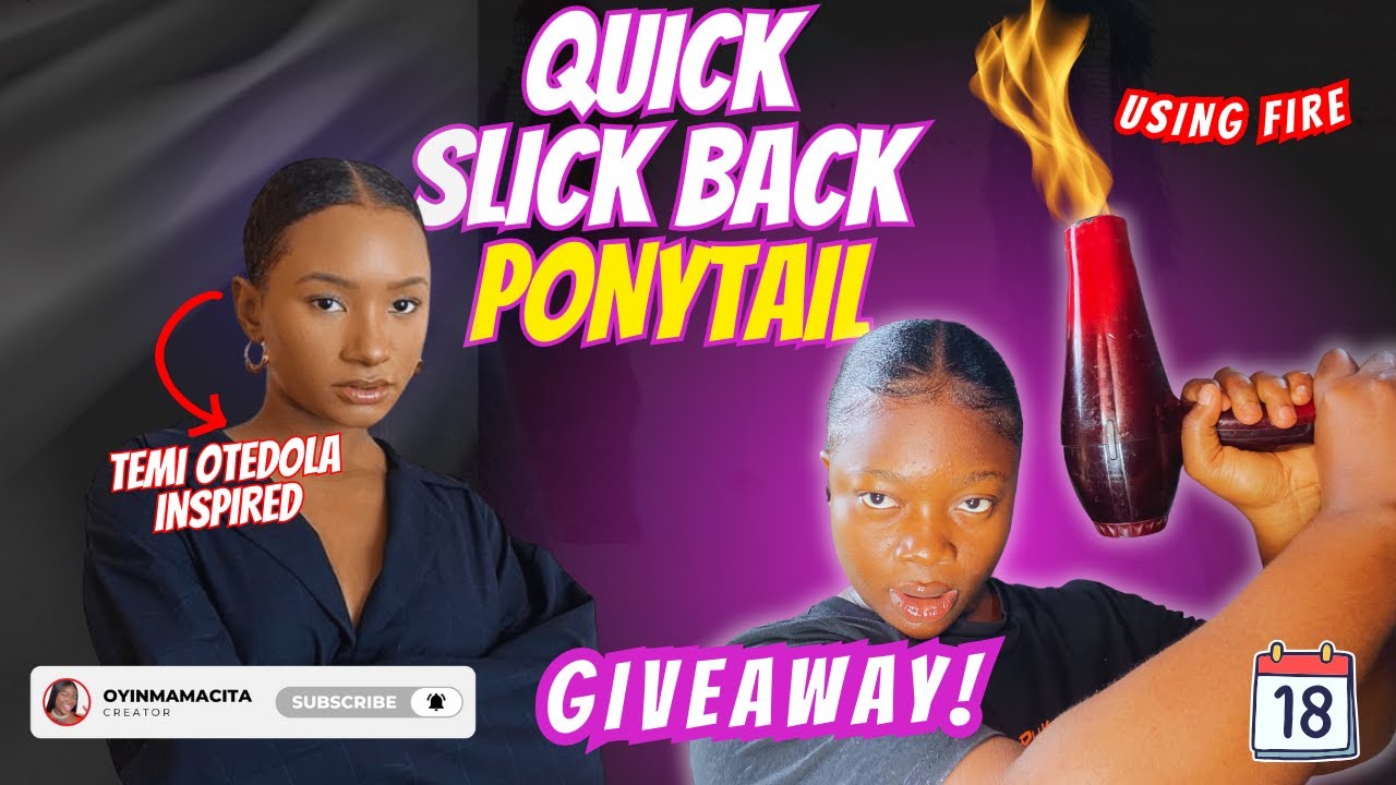 Quick Slick Back Ponytail Tutorial + GIVEAWAY! - YouTube
