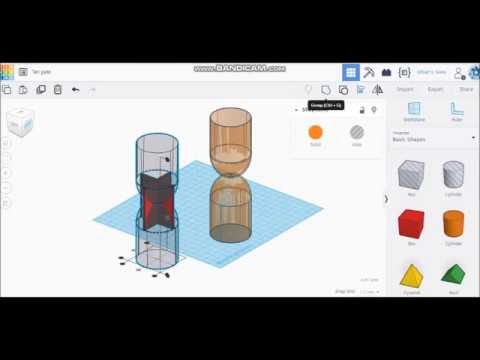 How to Make a hourglass in Tinkercad \ איך ליצור שעון חול בטינקרקד ...