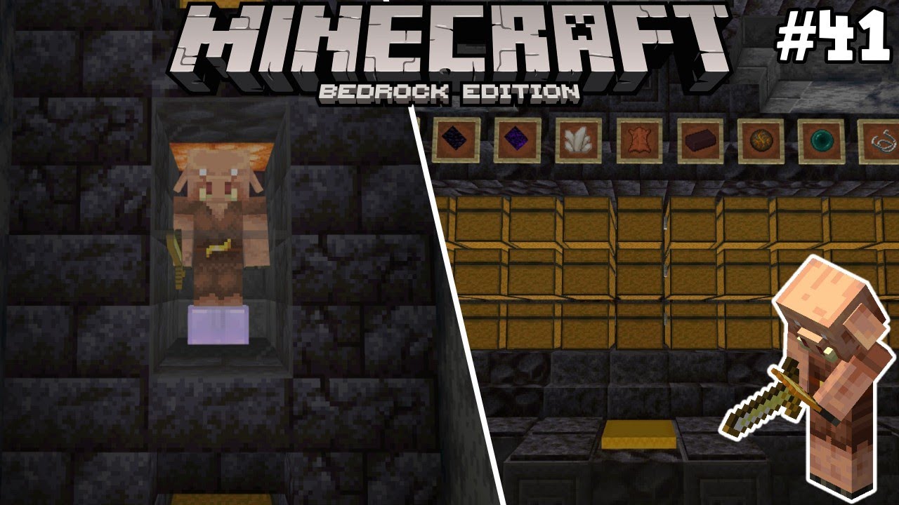 Piglin Bartering Setup - Minecraft Let's Play #41 (Collecting One Stack ...