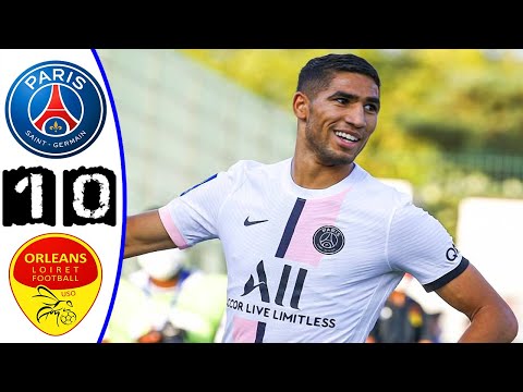 Paris Saint-Germain PSG VS USO Union Sportive Orléans 1-0 Highlights / Hakimi Goal 🔥 Match Amical