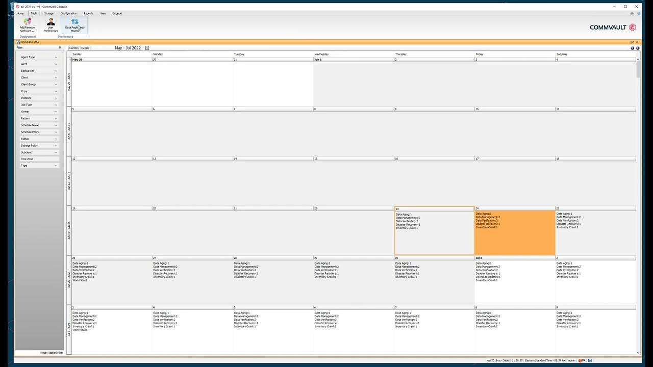 Commvault V11 - CommCell Console Toolbar - YouTube