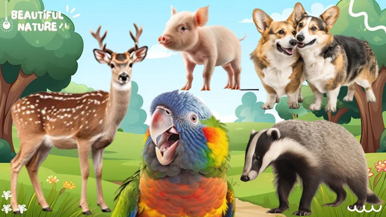 Learn about the animals in the zoo: Kangaroo, Panda, Crocodile, Deer ...