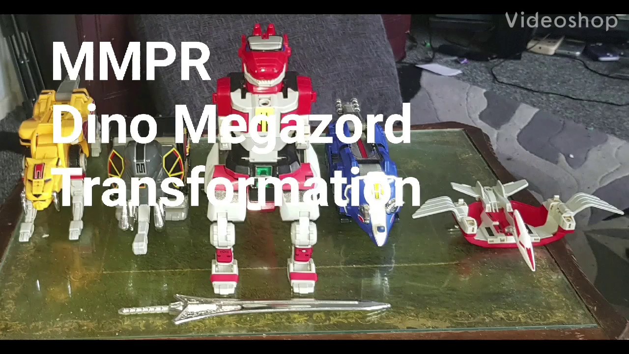 MMPR Dino Megazord Transformation - YouTube