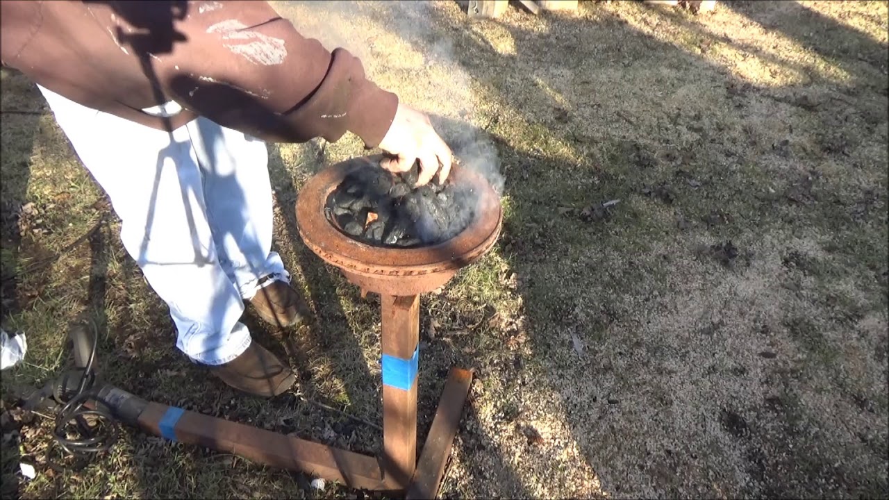Lighting my First Coal Fire in the Forge - YouTube