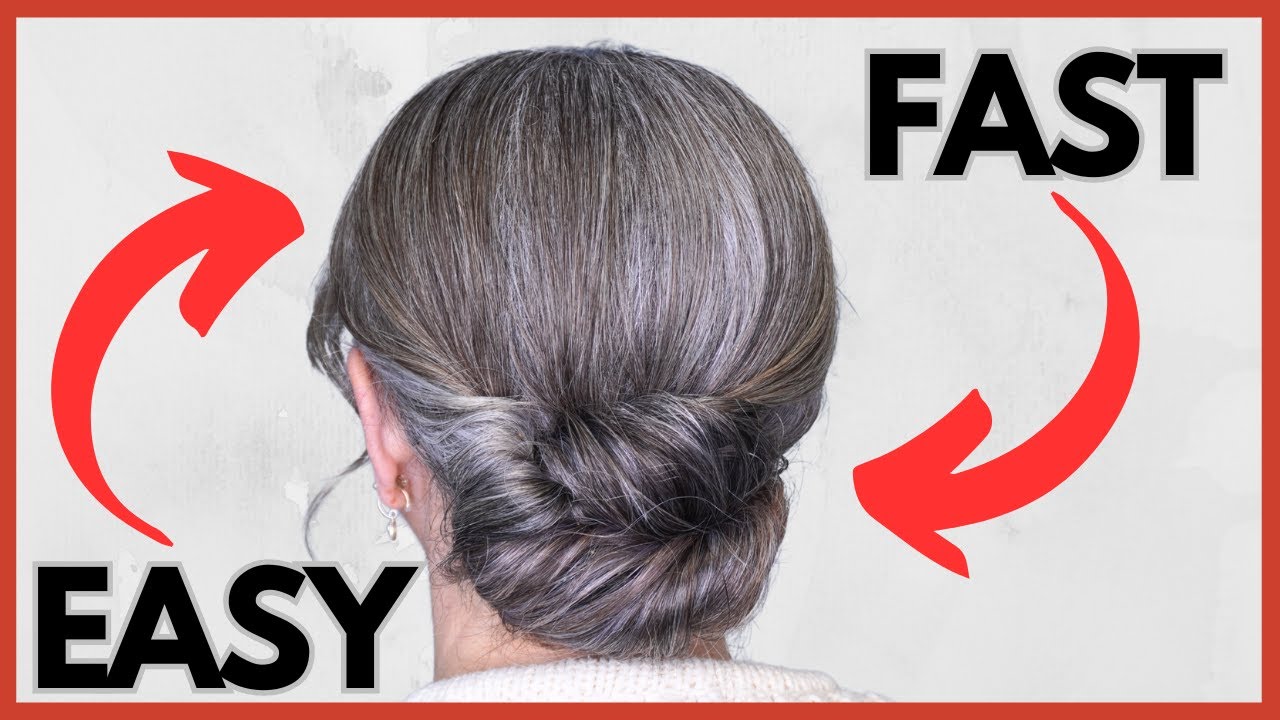 EASY chignon bun hairstyle for long hair - YouTube