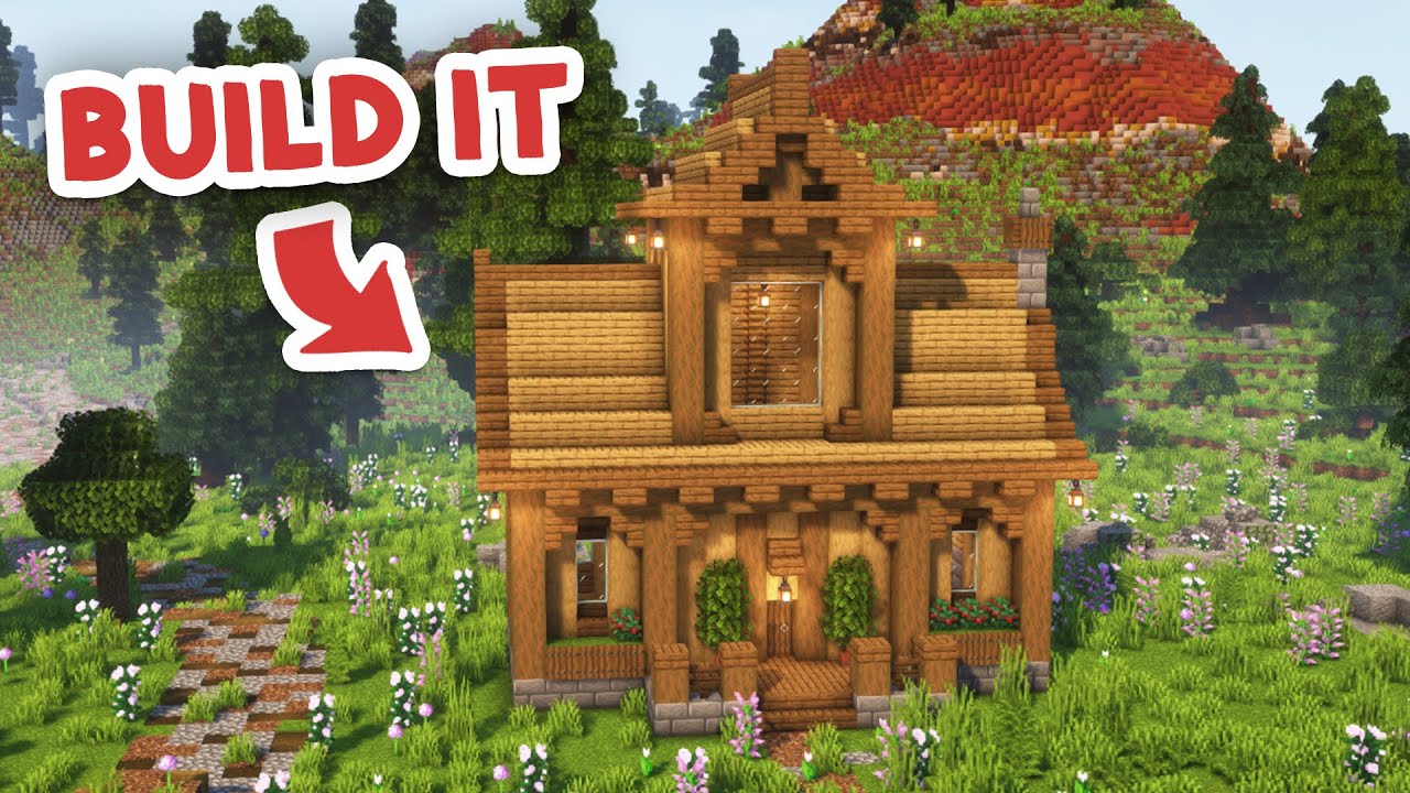 How to Build a Wooden Medieval House in Minecraft [TUTORIAL] - YouTube