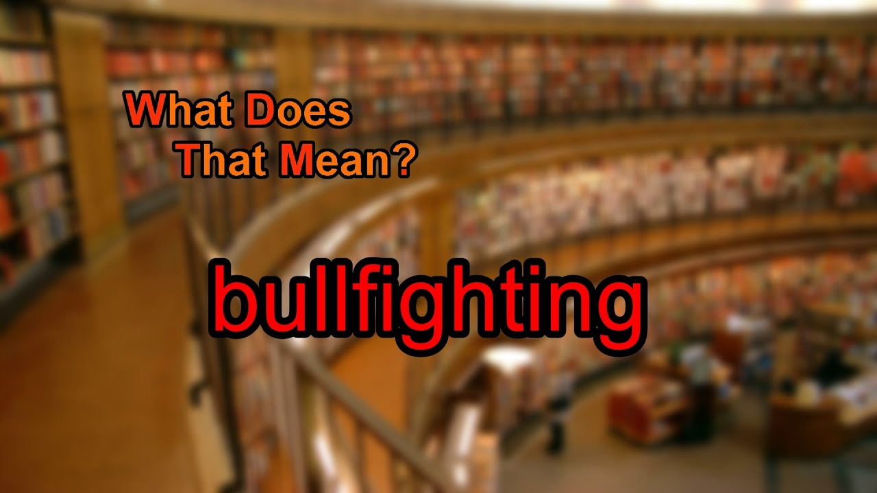 What Does Bullfighting Mean YouTube what-does-bullfighting-mean-youtube