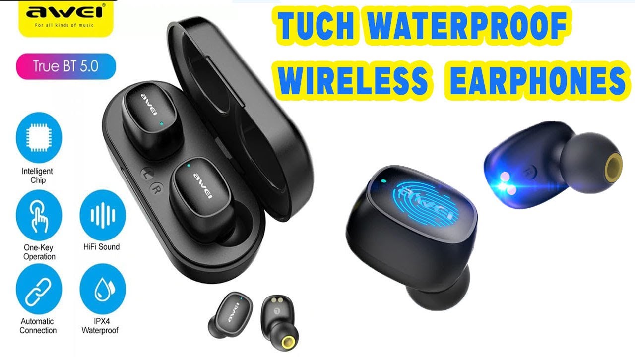 Wireless Earbuds AWEI T13 Bluetooth Earphones Waterproof Touch Hifi ...