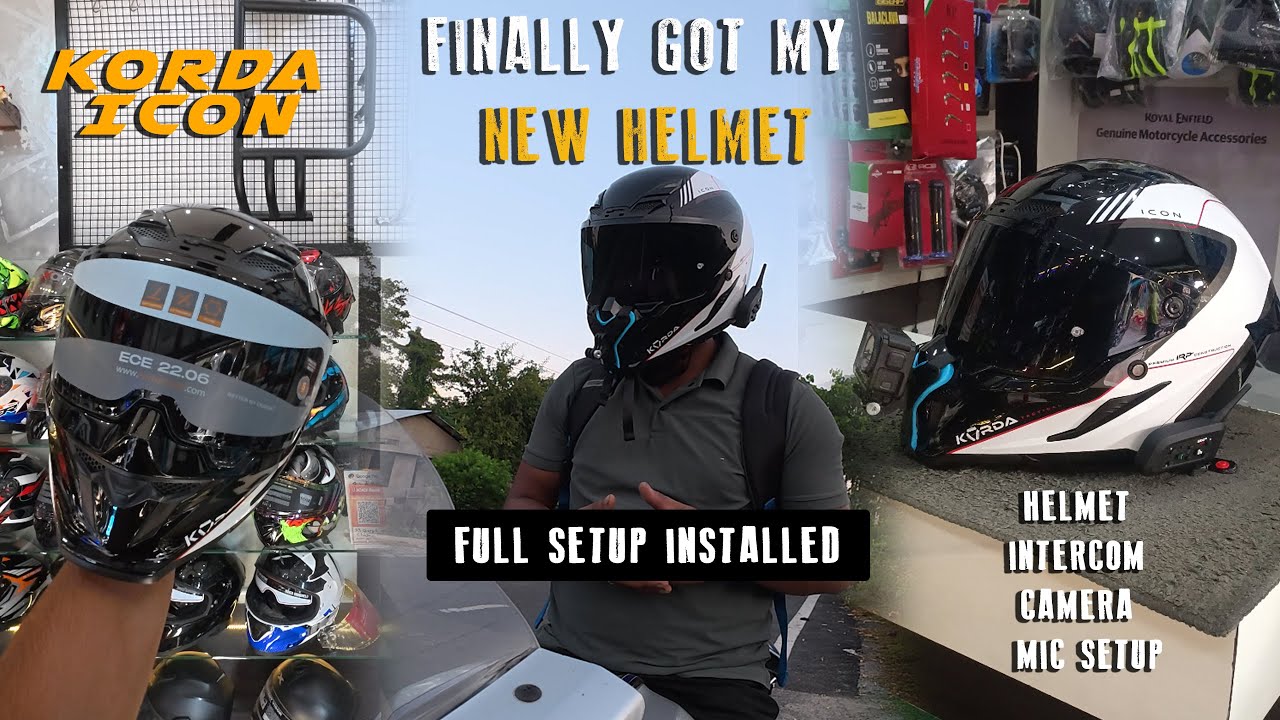 Finally Got My New Helmet Full Setup | Intercom + Camera + Mic ...