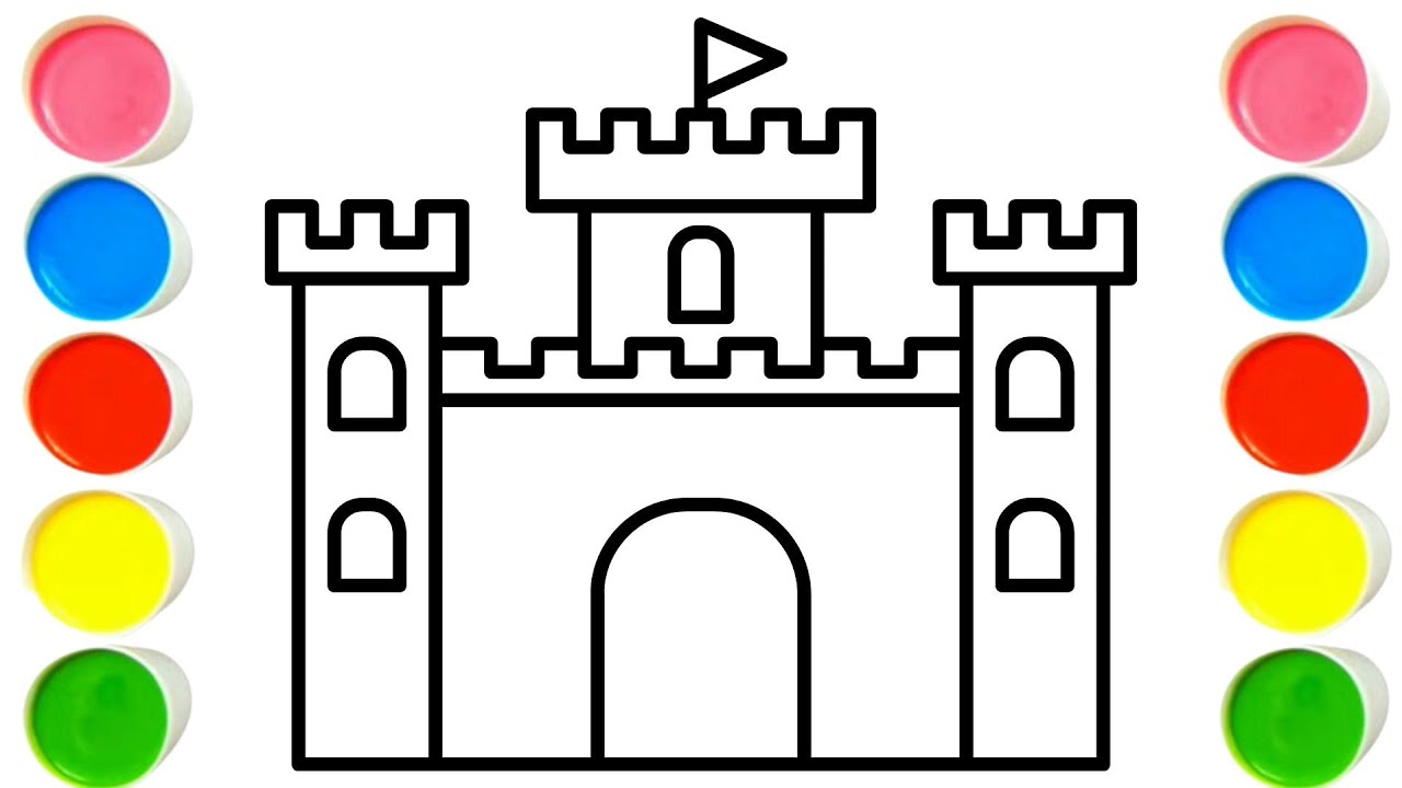 How to Draw a Castle | Easy Castle Drawing and Coloring for Beginners ...