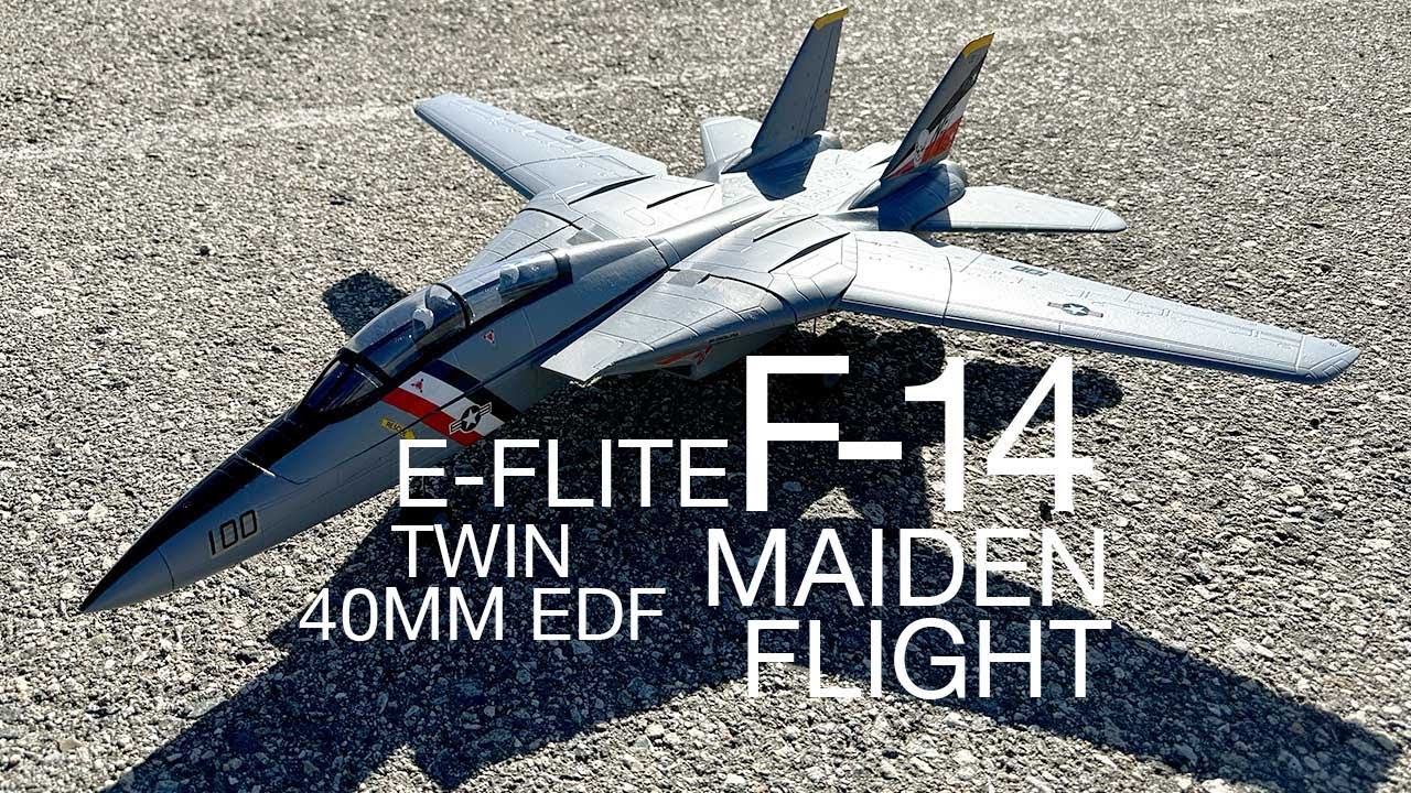 E-flite F-14 Tomcat Twin 40mm EDF Maiden Flight - YouTube