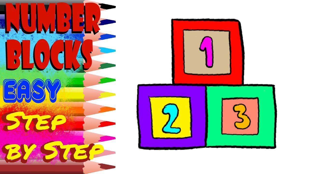 Draw Colourful Maths Number blocks for Kids - YouTube
