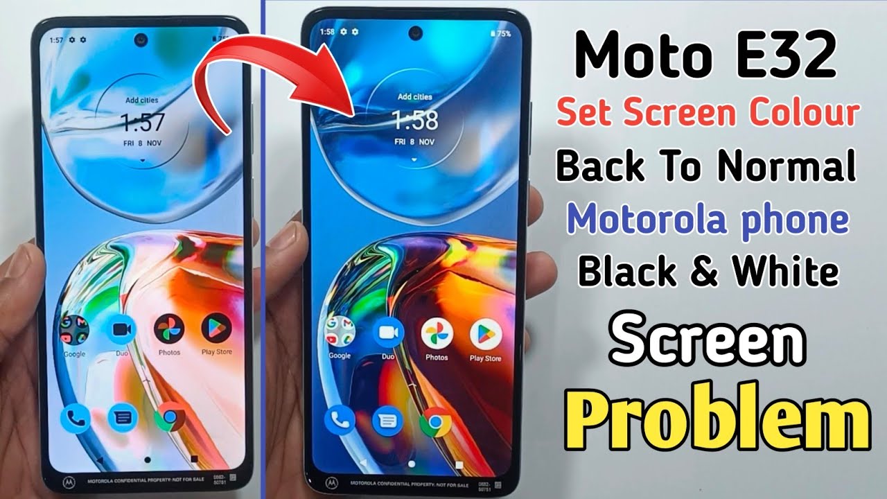 Moto E32 : How to Set Screen Color Back To Normal | motorola Phone ...
