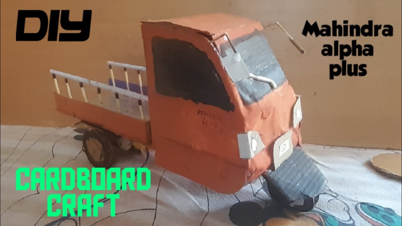 How to make cardboard Mahindra alpha plus ️ pickup l Mahindra pickup ...