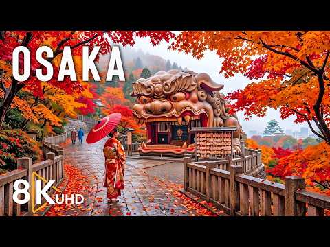OSAKA 8K 🍁 – Japan’s Autumn Wonderland | Golden Parks, Red Maples & Historic Beauty