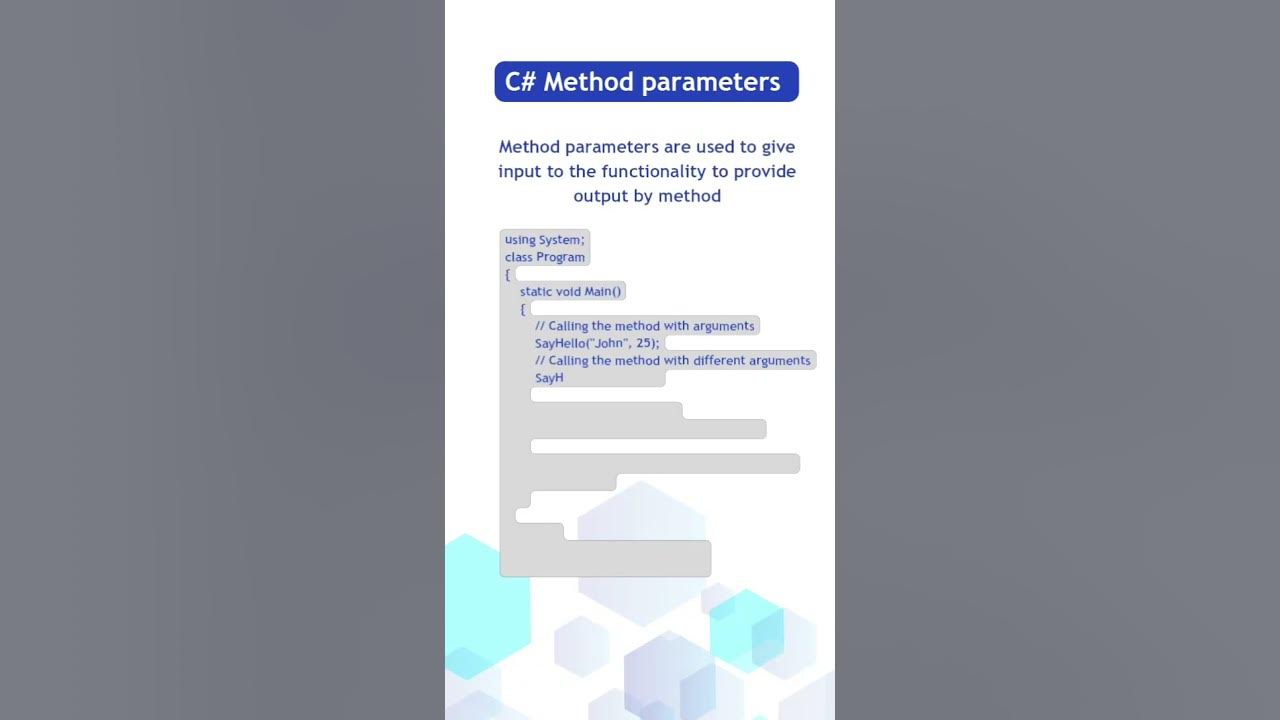 C# Method parameters #shorts #programming #technology - YouTube