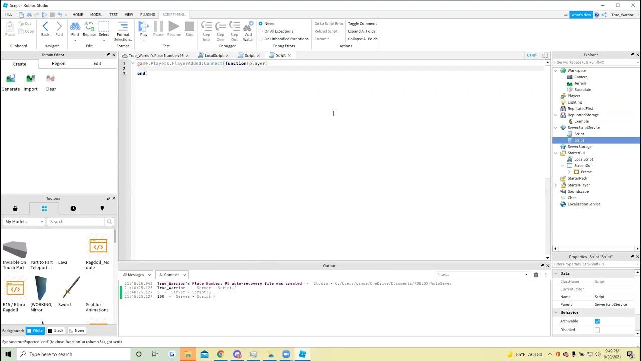 Using Remote Events Roblox Lua Tutorial - YouTube