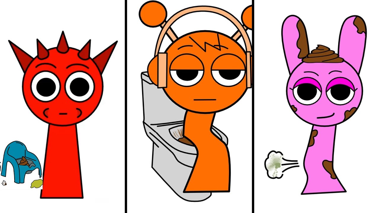 Sprunki HOW DO POOP Raddy, Oren and Pink POOP #phase #sprunkiincredibox ...