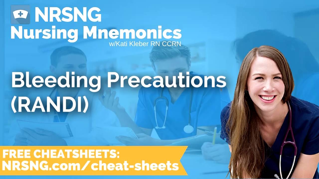 Bleeding Precautions RANDI Nursing Mnemonics, Nursing School Study Tips ...