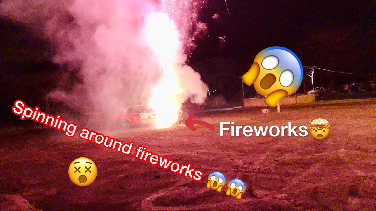 Two cars spinning around fireworks 🎇 at Shuma park spin City 🤯🤯Team ...