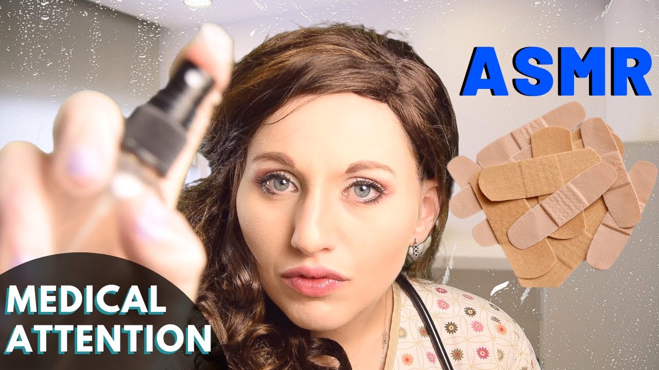 ASMR 🔵 Medical Doctor Roleplay - [ Fixing Your Wound ] ️ Binaural Mics ...