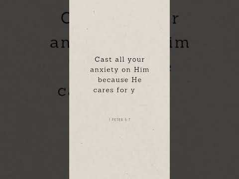 Cast all your anxiety on him because he cares for you. #bible # ...