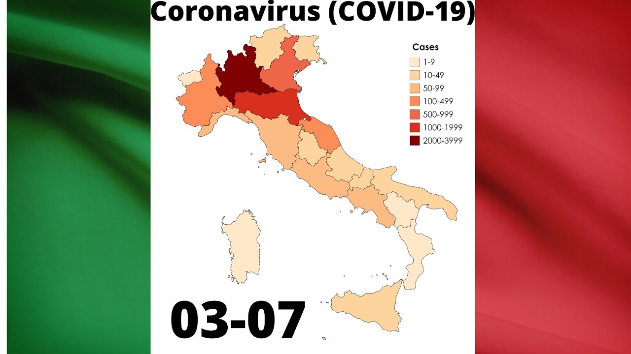 Italy Map Timelapse of the Coronavirus - YouTube
