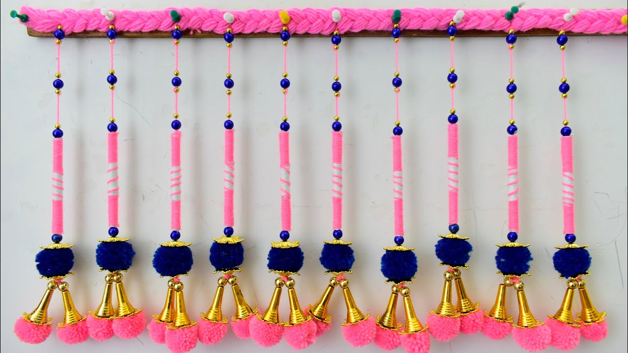 Diy paper craft I door hanging idea | Diy door toran | easy toran ...
