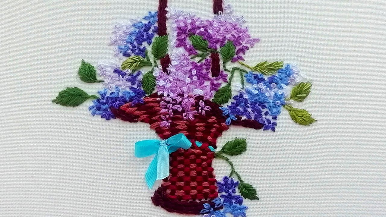 How to embroider lilac flowers | Art embroidery | easy stitch - YouTube