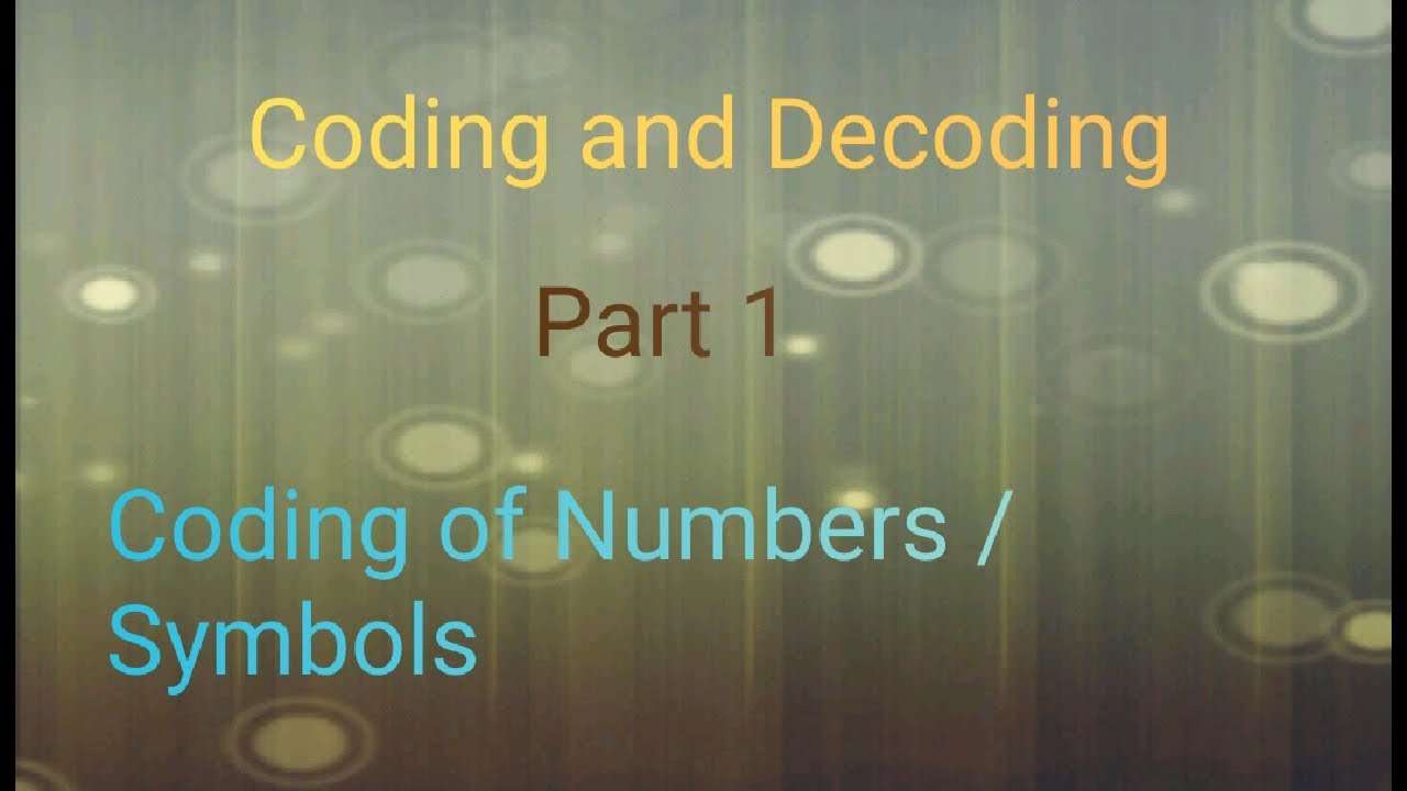 Coding & Decoding | Reasoning section | part 1 - YouTube