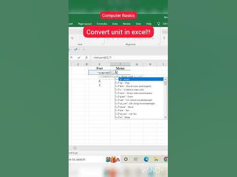 convert unit in excel 🔥#shorts #computer_basics #excel #tricks #exceltutorial - YouTube