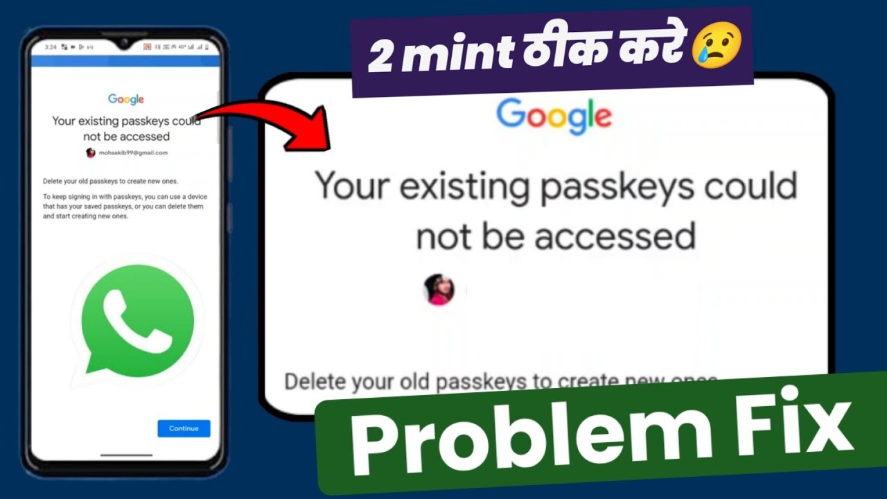 your existing passkeys could not be accessed | WhatsApp passkey problem ...