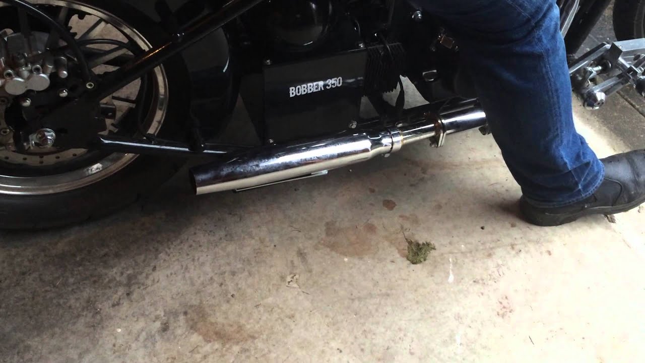 Hunter Bobber 350 with tapered turbo pipes. - YouTube
