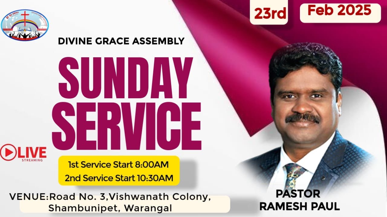 🔴 Sunday Service || Pastor Ramesh Paul || Divine Grace Assembly || 23 ...