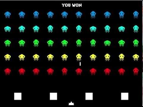 Simple Space Invader Javascript Game 150 Lines Of Code - YouTube