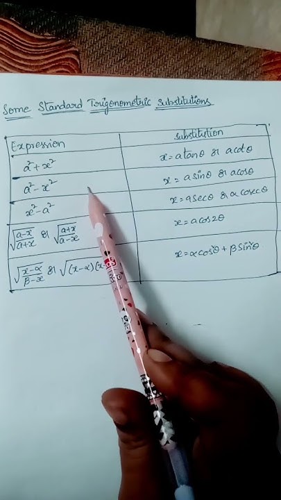 Some standard trigonometric substitutions - YouTube