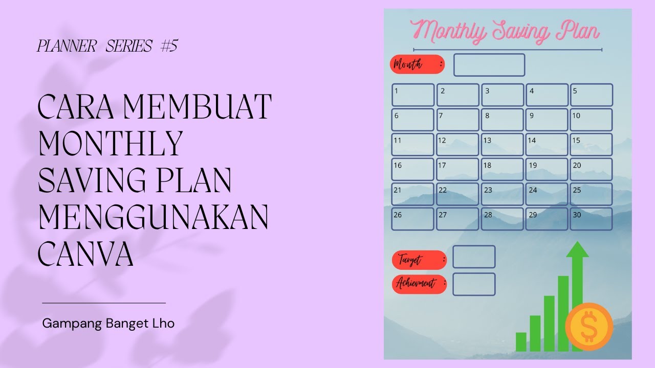 CARA MEMBUAT MONTHLY SAVING PLANNER MENGGUNAKAN CANVA / PLANNER SERIES ...