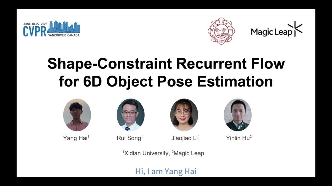 Shape-Constraint Recurrent Flow for 6D Object Pose Estimation (CVPR 2023) - YouTube