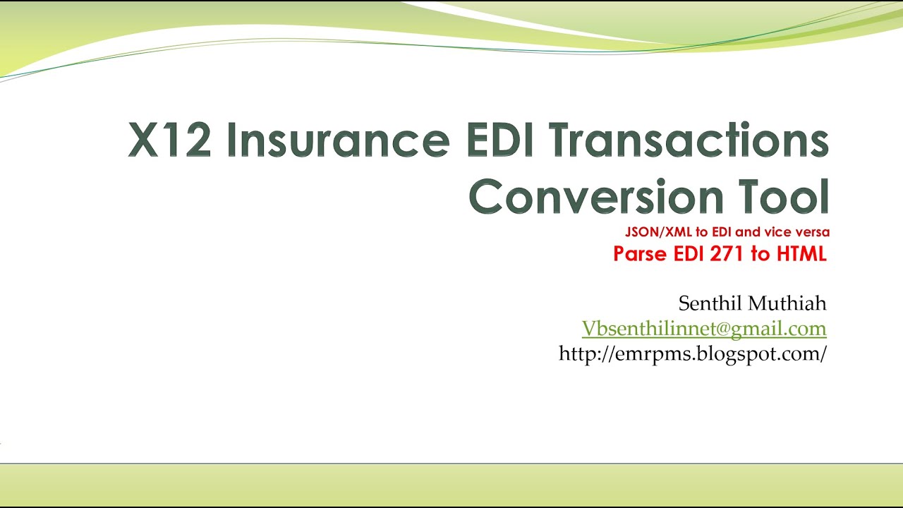 Parse EDI 271 To HTML - YouTube