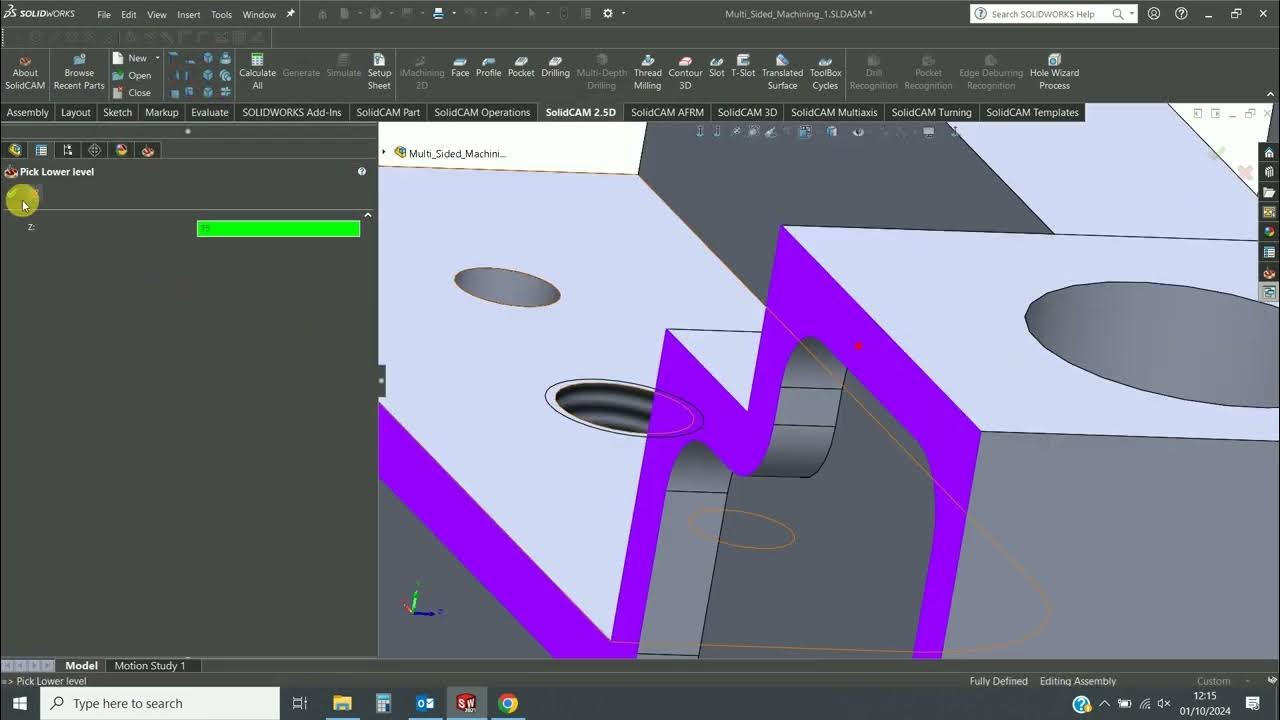 Solidcam 5axis indexing - YouTube