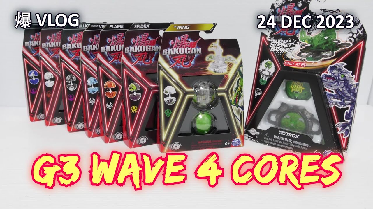 BAKUGAN G3 (Generation 3) WAVE 4 CORES (FLAME, VENTRI, NILLIOUS) [24 ...