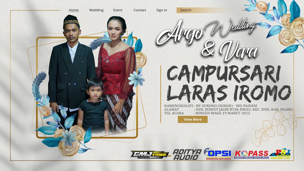 🔴Live Pernikahan " Argo & Vera " - Cs. LARAS IROMO - ADITYA Audio - GMJ MULTIMEDIA - YouTube
