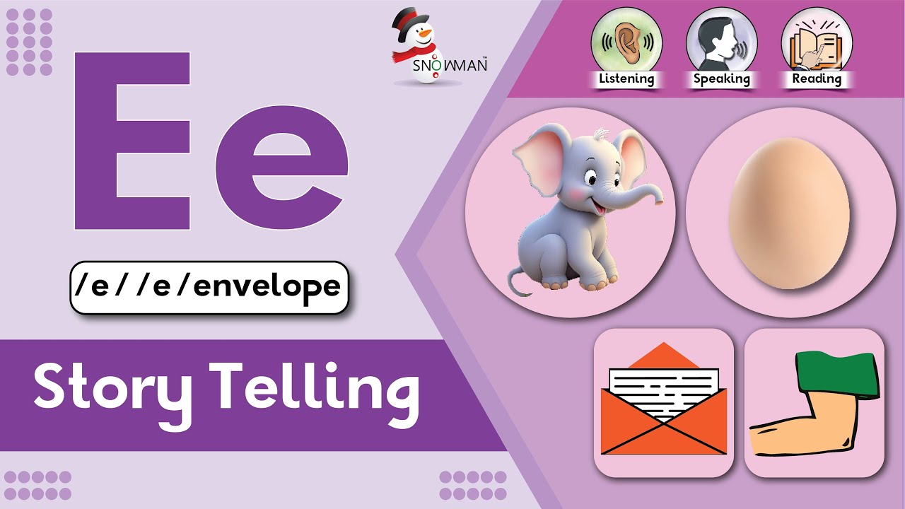 Letter Ee Story Telling | Learn Phonics and Words with a Story | Read ...