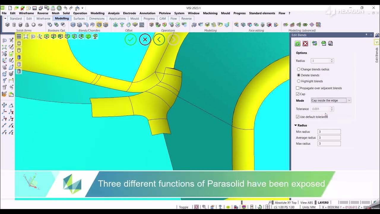 CAD - Modelling - Edit constant radius blend - YouTube