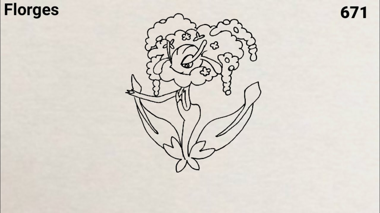 How to draw Florges From Pokémon | Pokemon Drawing 671 - YouTube
