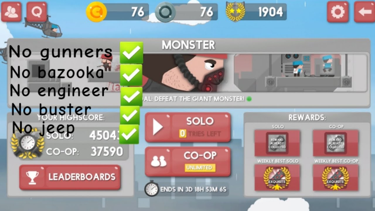 Clone armies monster challenge but I can't use 5 types of clones ...