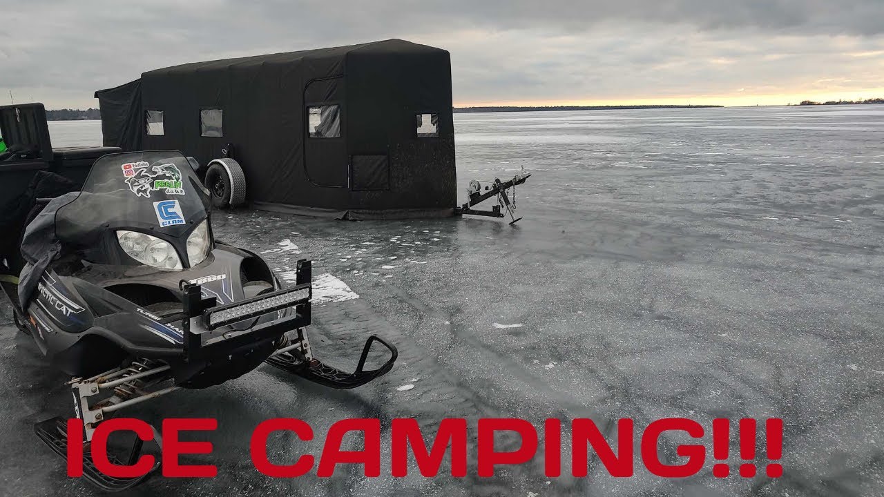 OVERNIGHT ICE CAMPING!!!! With Blade's Bait and Tackle. - YouTube