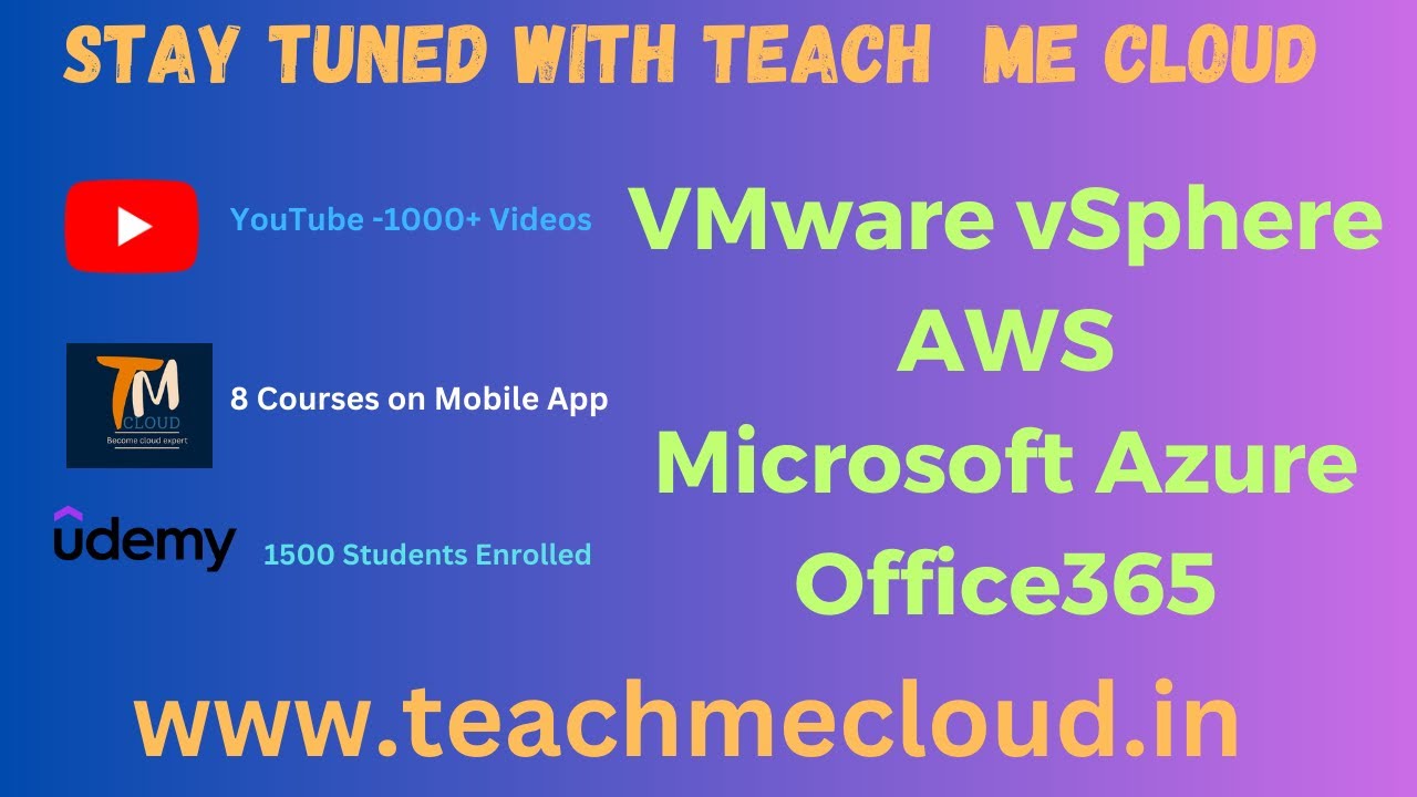 Learn latest technologies with teach me cloud ! Azure Training ! VMware ...